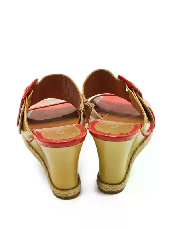 Fendi Patent Wedge Sandals