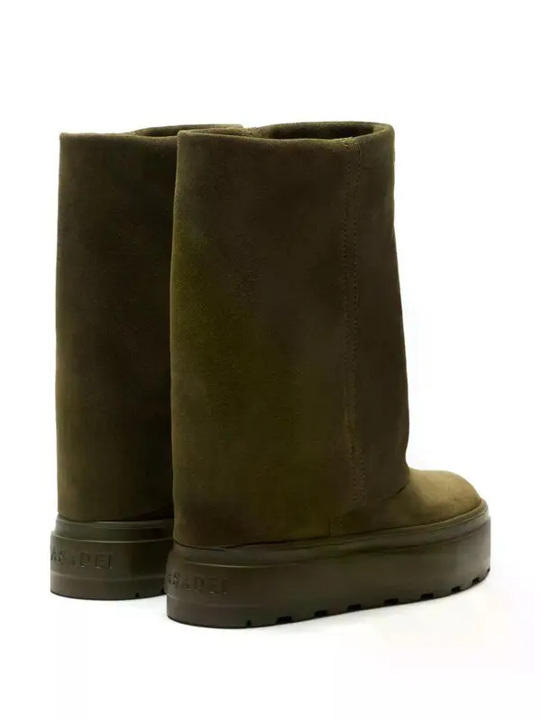 Casadei Suede Wedge Ankle Boots