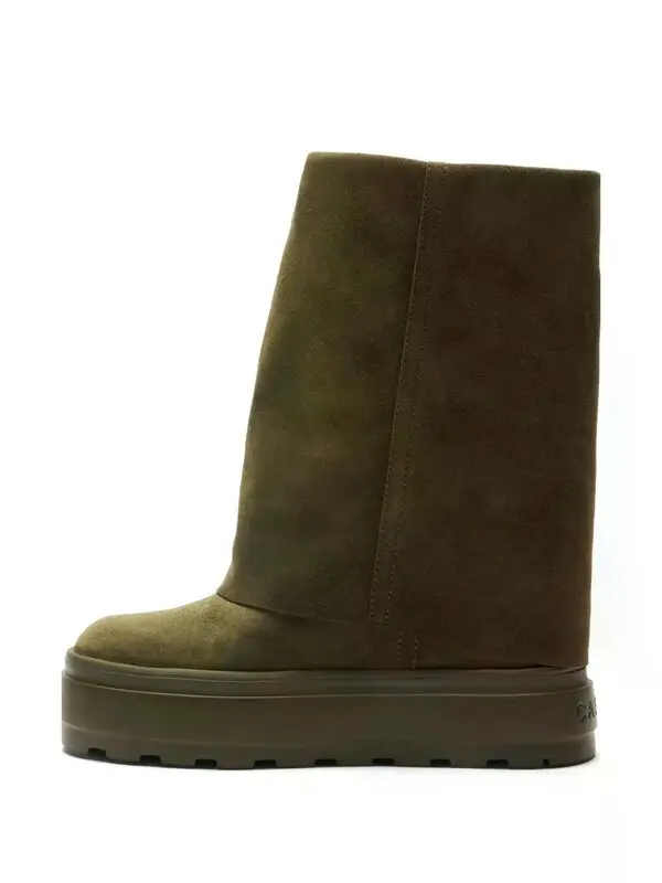 Casadei Suede Wedge Ankle Boots