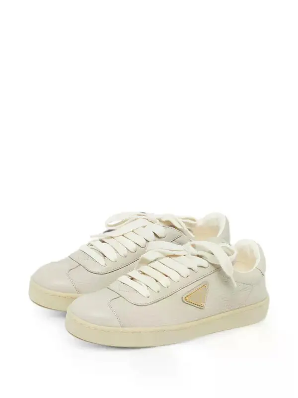 Prada Cream White Leather Lace-up Sneakers