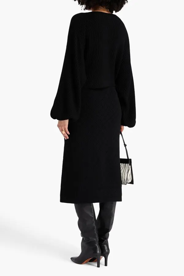 Zimmermann Striped Ribbed Wool Sweater - Black