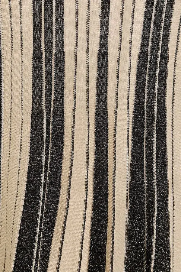Zimmermann Metallic Striped Knitted Turtleneck Top