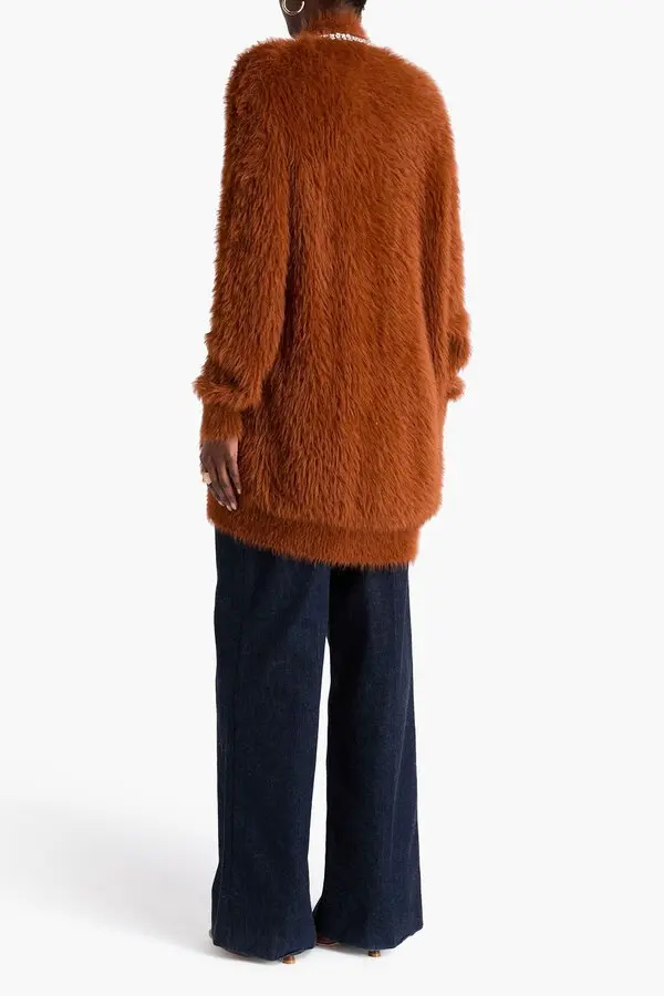 Zimmermann Crystalembellished Brushed Knitted Cardigan