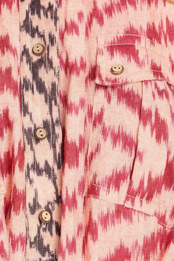 Zimmermann Printed Linen Playsuit