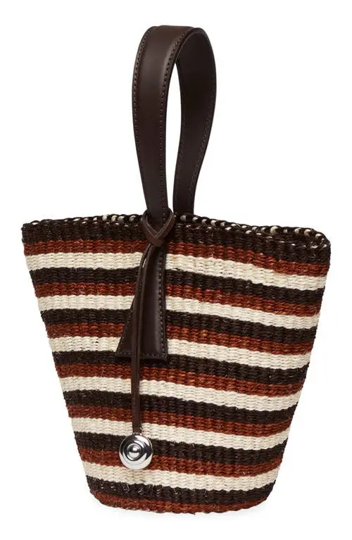 LIFFNER Striped Woven Basket Bag With Single Handle