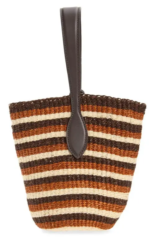 LIFFNER Striped Woven Basket Bag With Single Handle