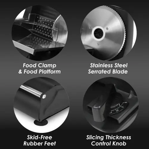 ELITE CUISINE Electric Food Slicer With Adjustable Blade