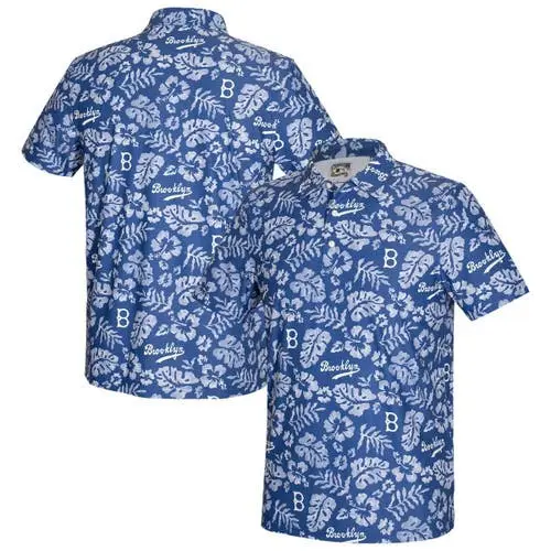 Reyn Spooner Brooklyn Dodgers Cooperstown Pua Performance Polo - Blue