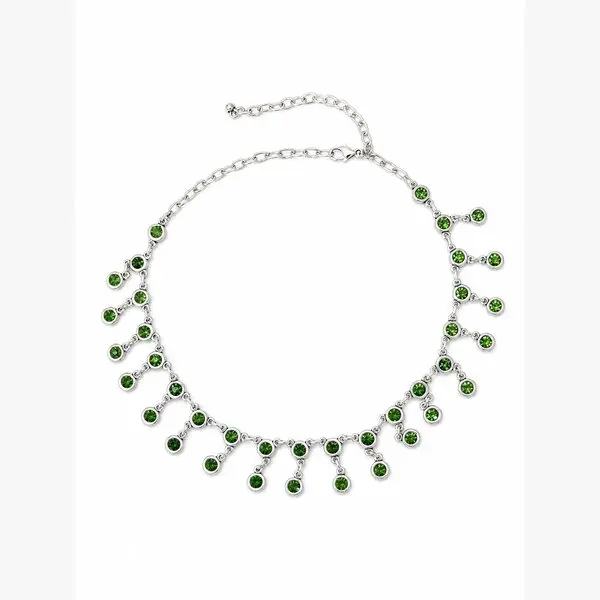 BY VIRGO Silver / Green Verdelle Necklace