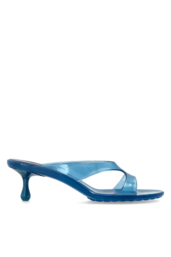 JIMMY CHOO Jelly Drop 50’ Heeled Mules - Blue