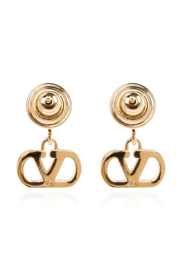 Valentino Garavani Tone Drop Earrings With Faux Pearl And Crystal Embellishments