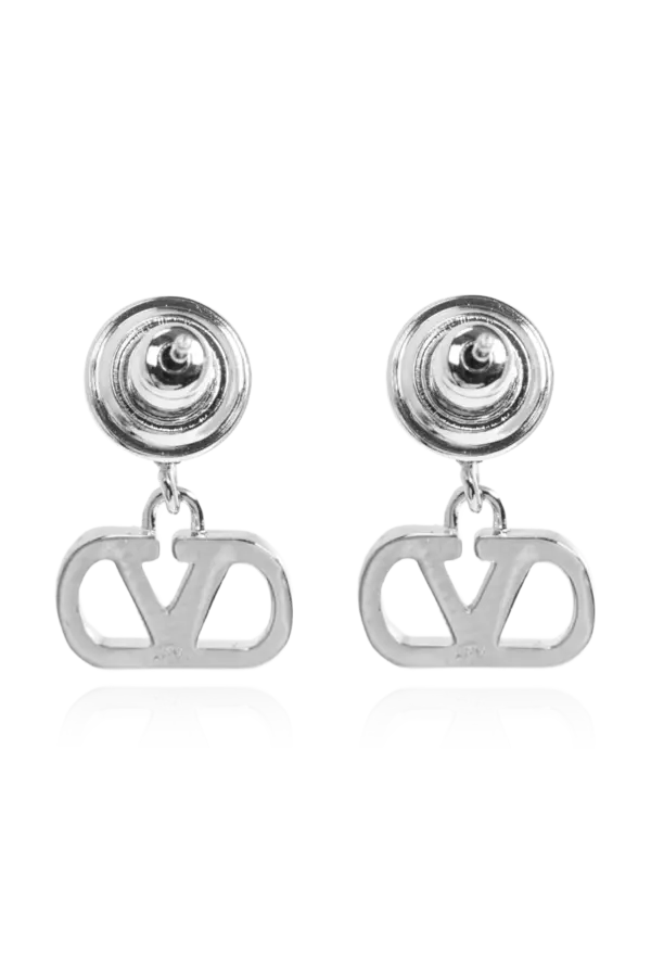 Valentino Garavani Tone Brass Crystal And Faux Pearl Drop Earrings