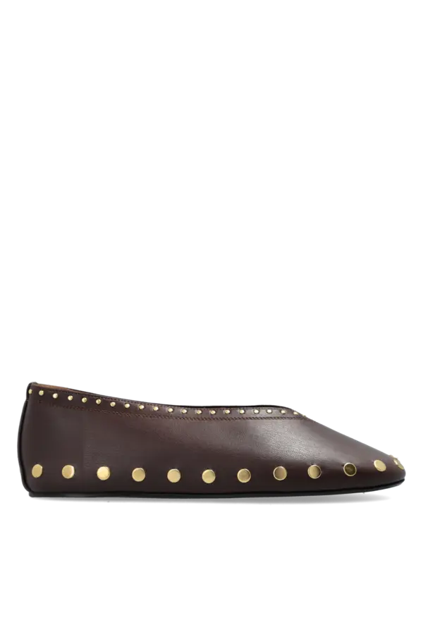 GANNI Ballet Flats With Studs - Brown
