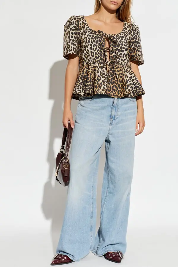 GANNI Top With Animal Motif