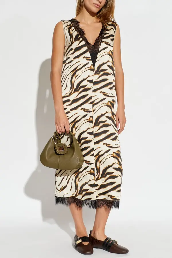 GANNI Animal Print Dress