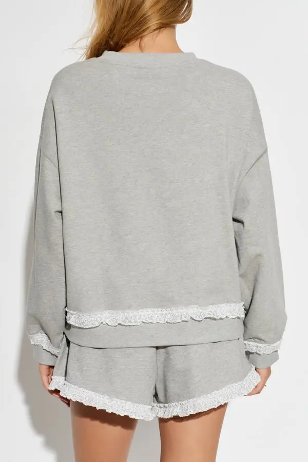 GANNI Sweatshirt With Lace Insert