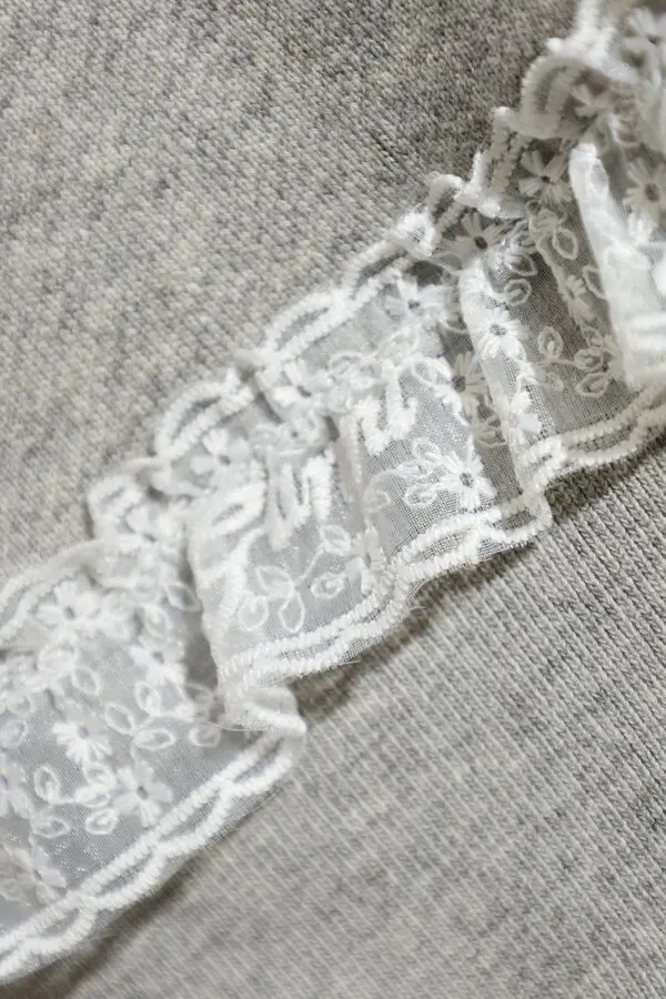 GANNI Sweatshirt With Lace Insert