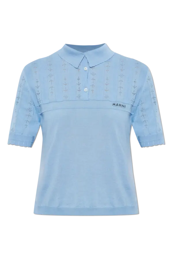 Marni Polo With Logo - Blue