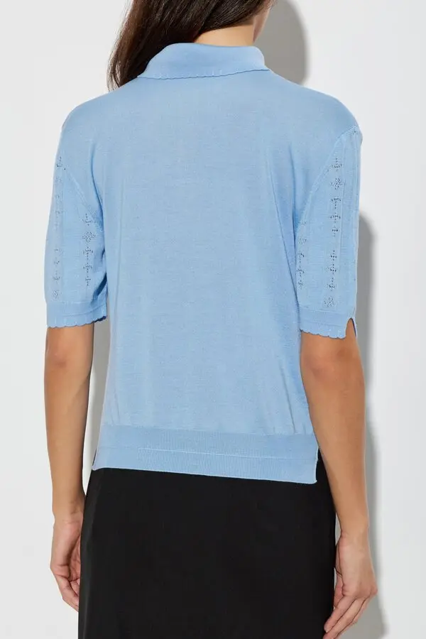 Marni Polo With Embroidered Logo And Pointelle Details
