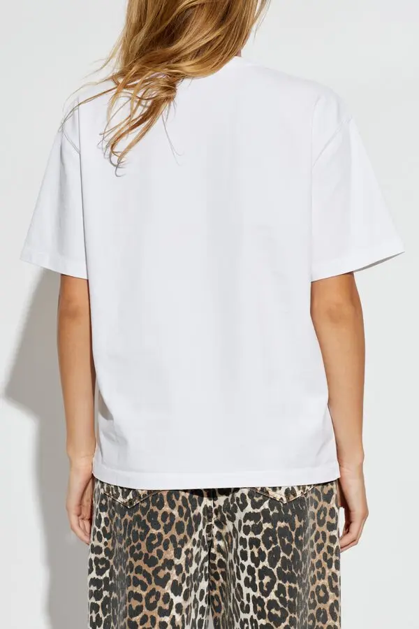 GANNI T-shirt With Openwork Pattern