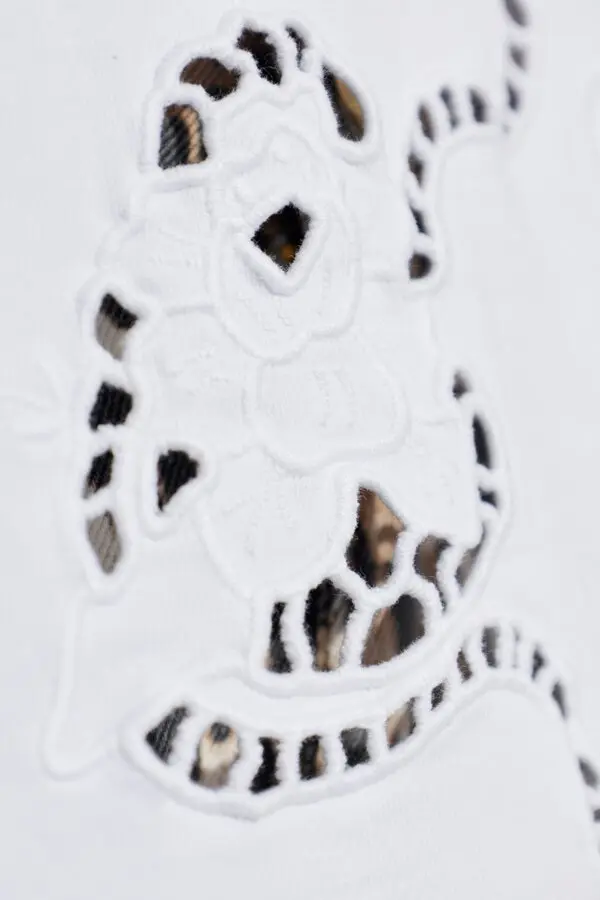 GANNI T-shirt With Openwork Pattern