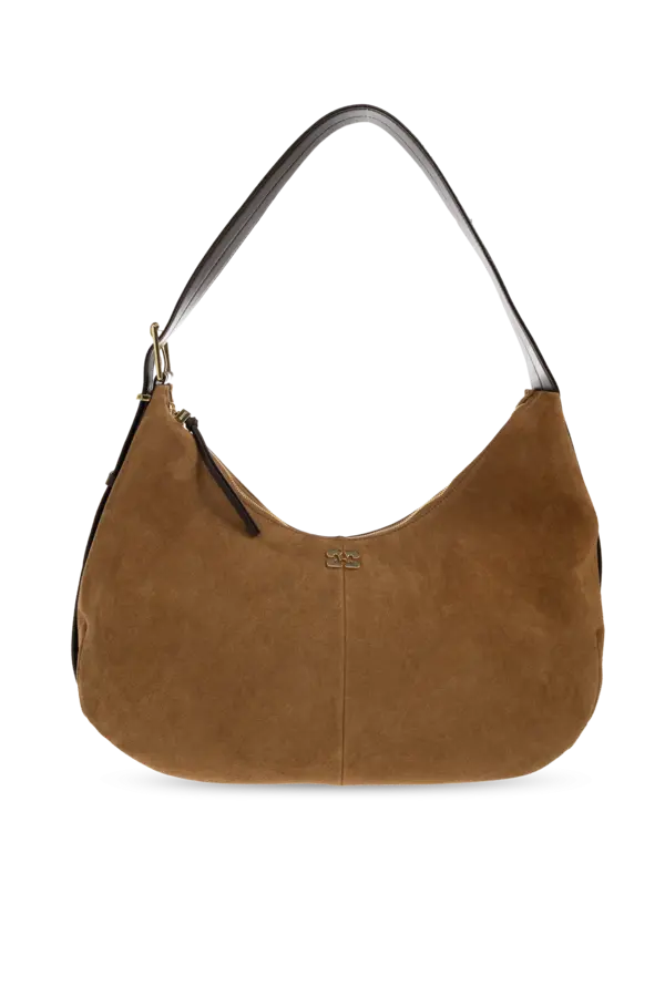 GANNI Bag With Embossed Logo - Brown