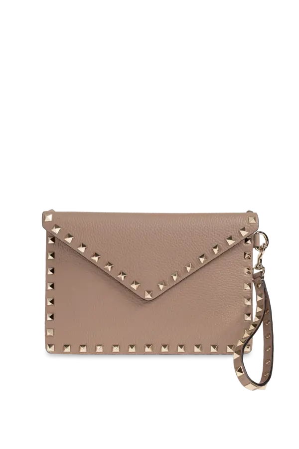 Valentino Garavani Leather Studded Clutch