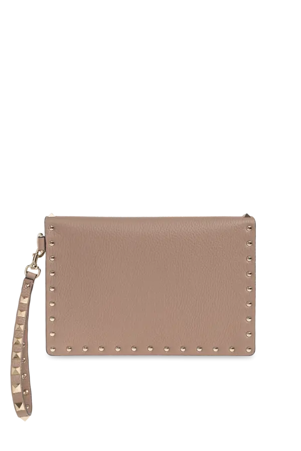 Valentino Garavani Leather Studded Clutch
