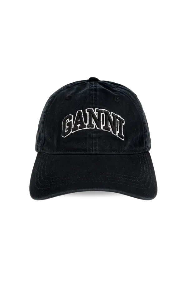 GANNI Baseball Cap - Black