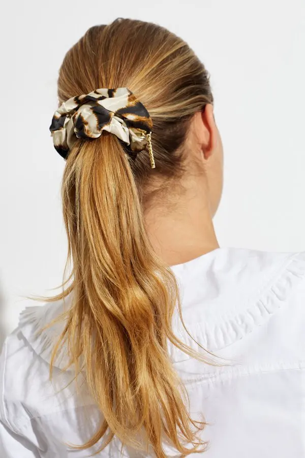 GANNI Hair Scrunchie With Animal Motif