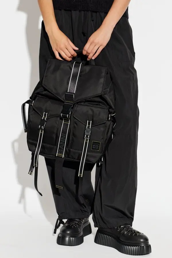GANNI Backpack With Logo Patch