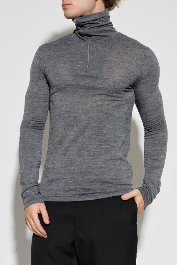 JIL SANDER Sweater With A Zip Collar