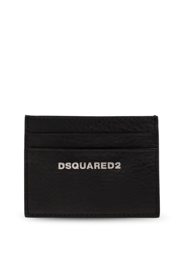 Dsquared2 Leather Card Holder With Logo - Black