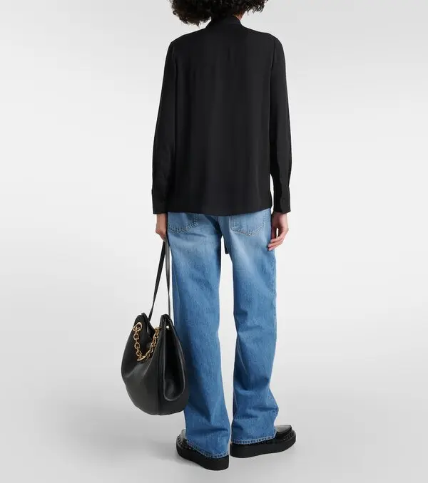 Valentino Garavani Tie-neck Silk Georgette Blouse - Black