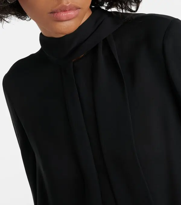 Valentino Garavani Tie-neck Silk Georgette Blouse - Black