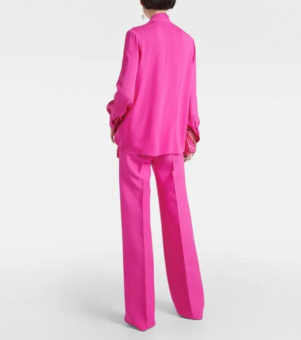 Valentino Garavani Tie-neck Silk Georgette Blouse - Pink