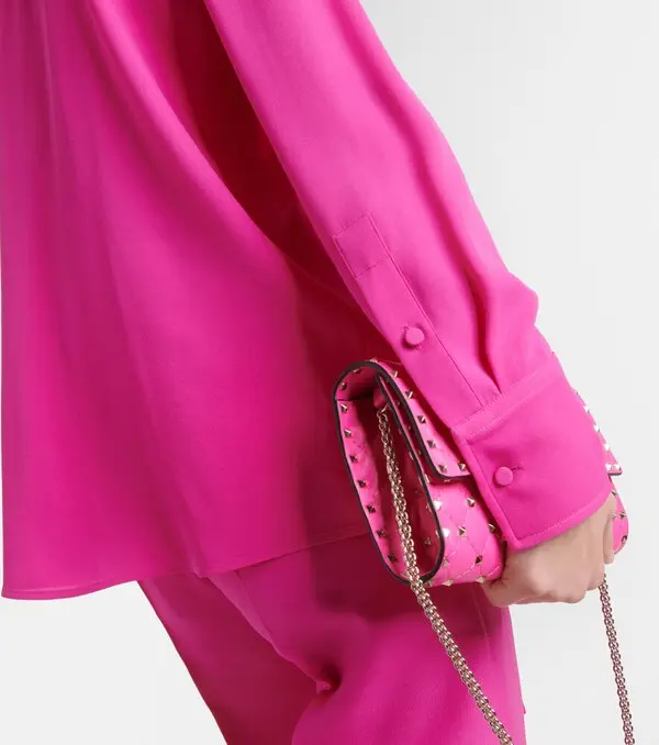Valentino Garavani Tie-neck Silk Georgette Blouse - Pink