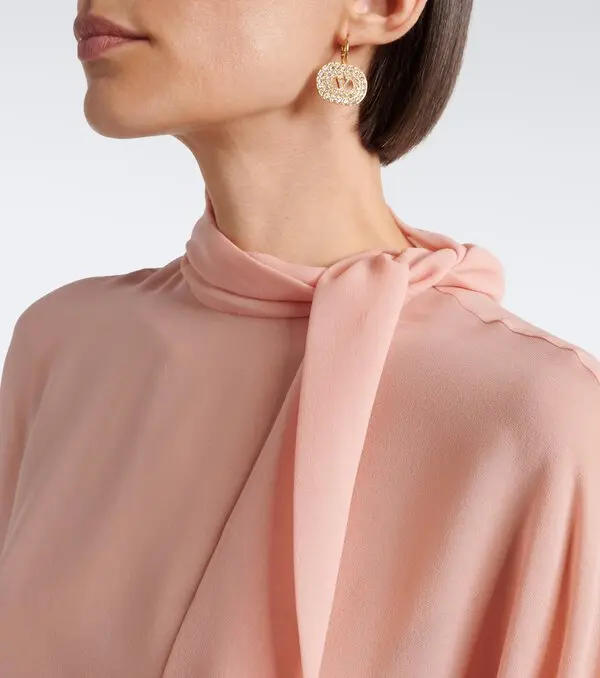 Valentino Garavani Tie-neck Silk Georgette Blouse - Pink