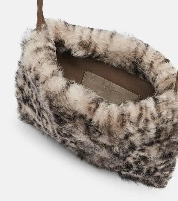 Brunello Cucinelli Shearling Shoulder Bag