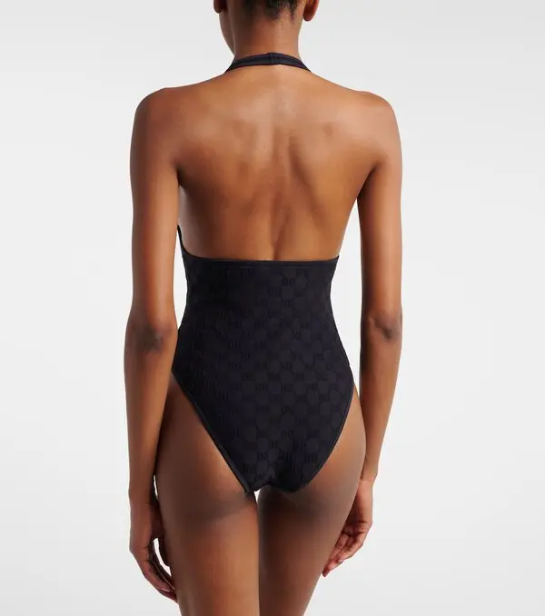 Gucci Gg Terry-trimmed One Piece Swimsuit