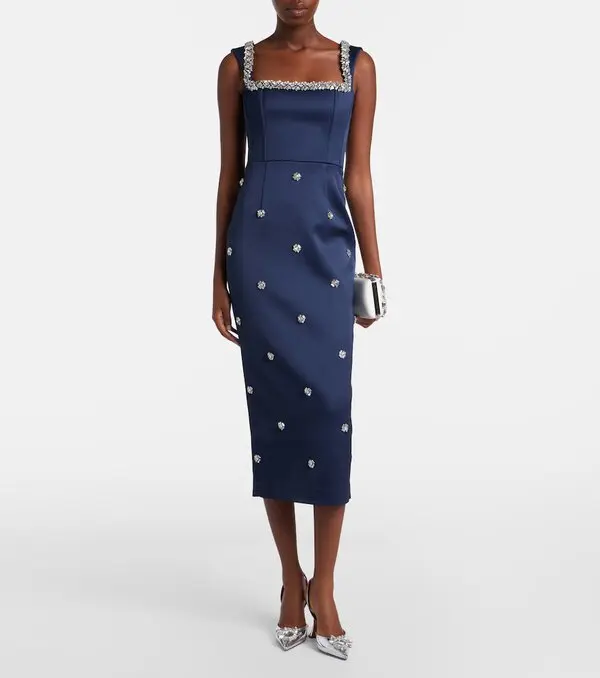 Rebecca Vallance Ayla Embellished Satin Cocktail Dress