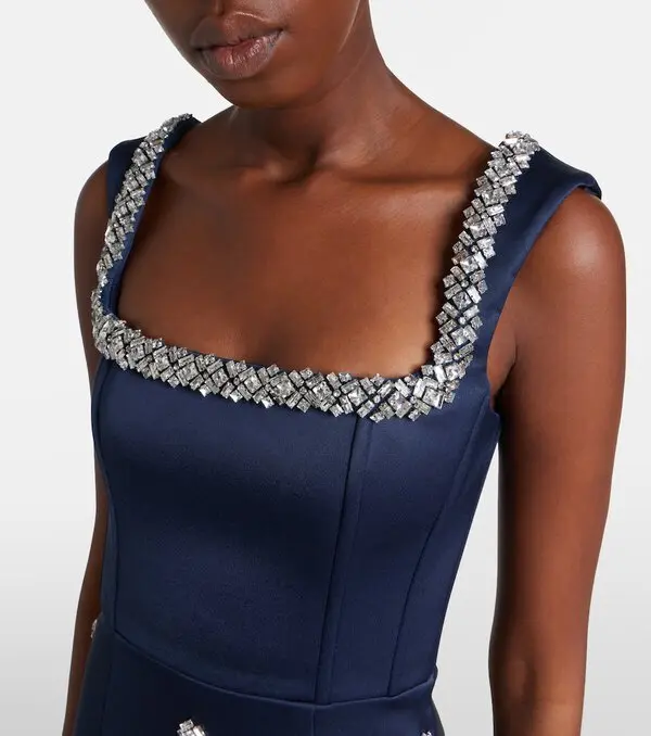 Rebecca Vallance Ayla Embellished Satin Cocktail Dress