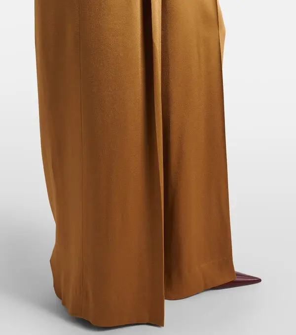 BLAZÉ MILANO Dijon Satin Palazzo Pants - Brown