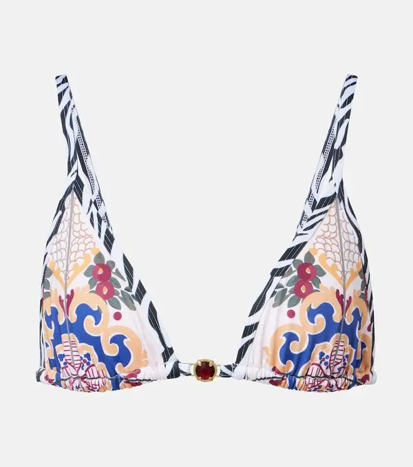 BANANHOT Pracy Embellished Printed Bikini Top - Multicoloured