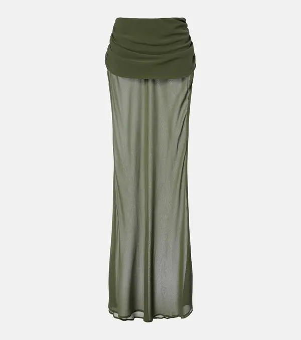BANANHOT Adelina Draped Maxi Skirt - Green