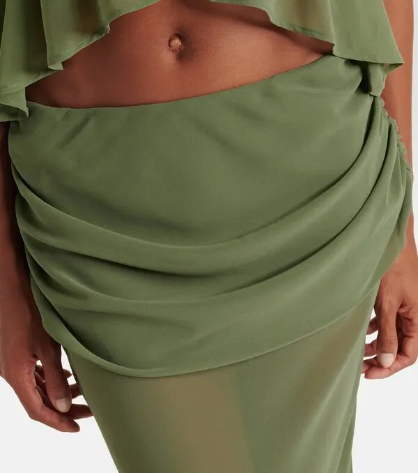 BANANHOT Adelina Draped Maxi Skirt - Green
