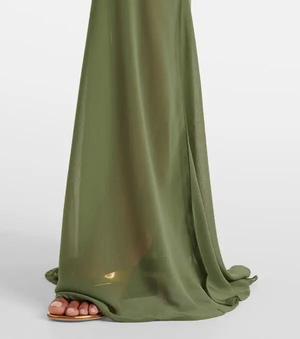 BANANHOT Adelina Draped Maxi Skirt - Green