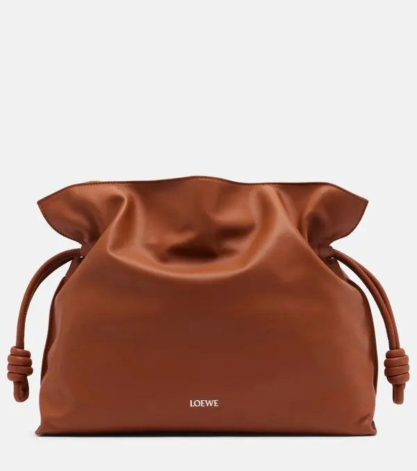 Loewe Flamenco Large Leather Clutch - Brown