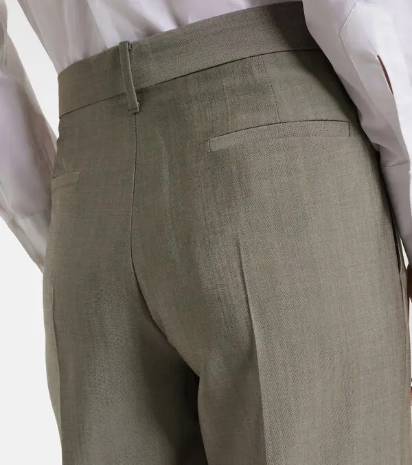 Victoria Beckham Wool And Mohair Straight Pants