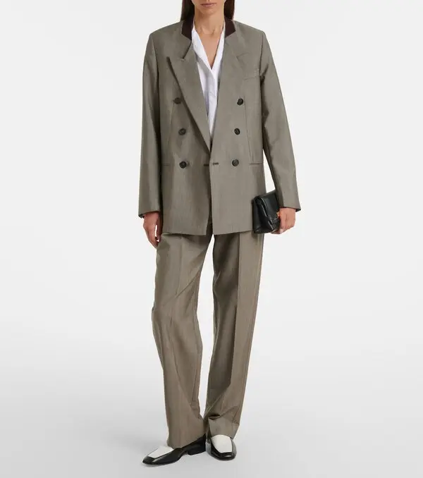 Victoria Beckham Wool And Mohair Straight Leg Trousers
